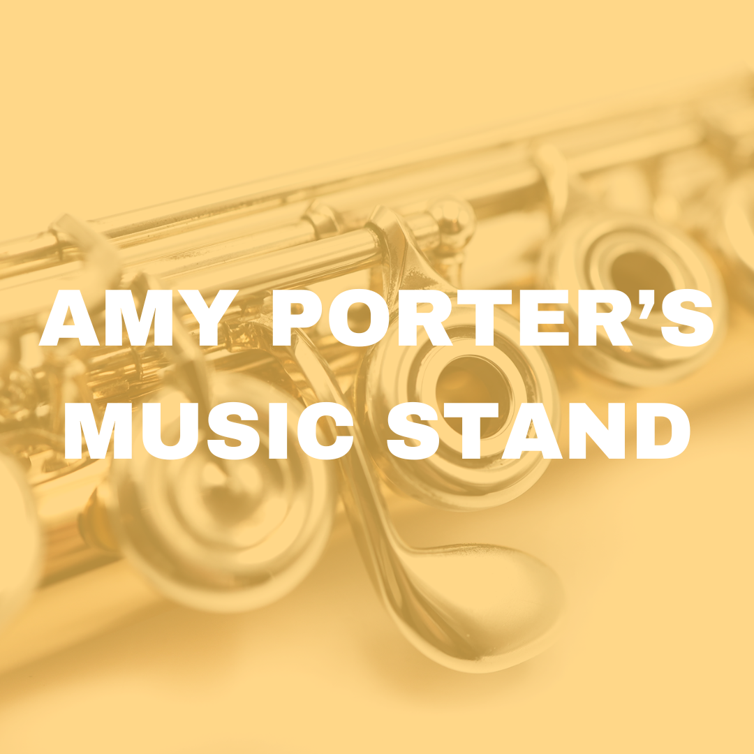 O que está no suporte de partitura de Amy Porter? – Flute Center