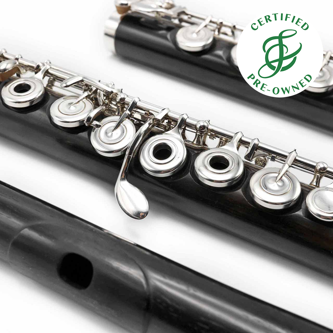 Sankyo Handmade Flute in Grenadilla Wood #0324 - Offset G, split E mec ...